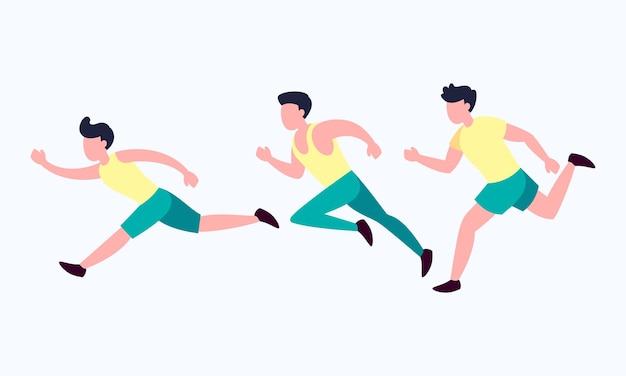 Dynamic Runners in Motion: Vibrant Fitness Illustration | Jiffy Designs