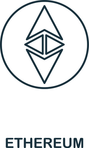 Ethereum Outline Icon. Monochrome Style Design From Crypto Currency ...
