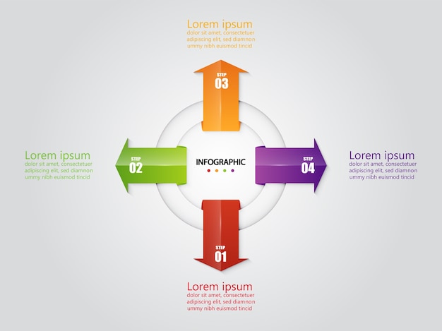 Vibrant Infographic Arrows Highlighting Four Key Elements | Jiffy Designs