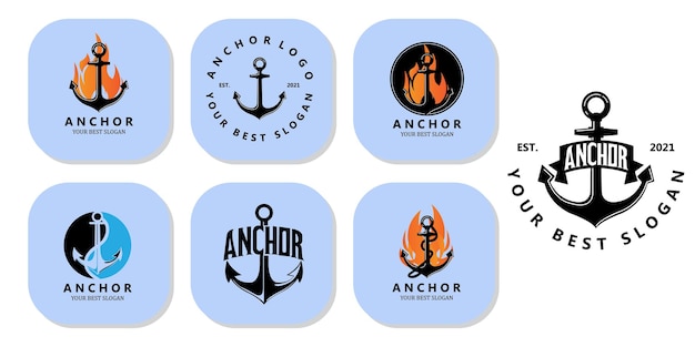 Diverse Anchor Logos and Emblems for Nautical Branding | Jiffy Designs