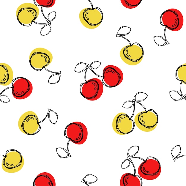 Vibrant Cherry Motif with Playful Sketched Accents | Jiffy Designs