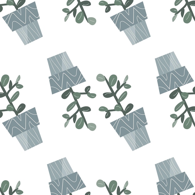 Elegant Geometric Botanical Pattern with Lush Foliage | Jiffy Designs