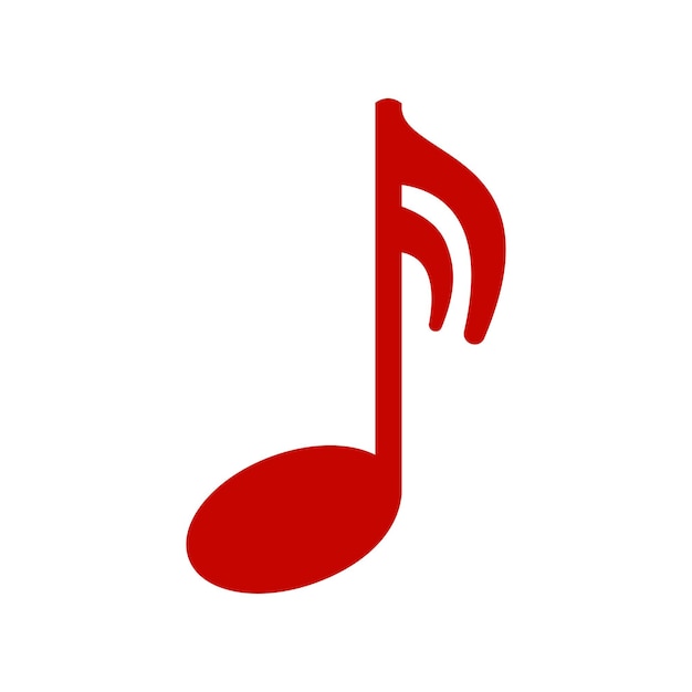 Bold Red Musical Note on Minimalist White Background | Jiffy Designs