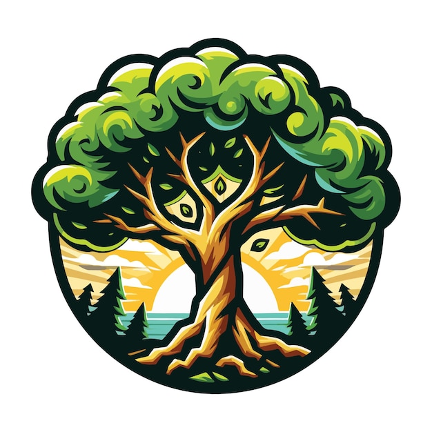 Enchanting Tree of Life Emblem with Vibrant Foliage | Jiffy Designs