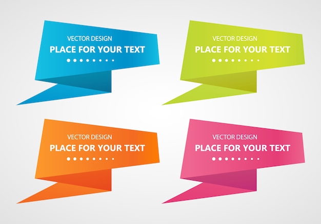Colorful Origami-Inspired Text Placeholders with Detailed Designs ...