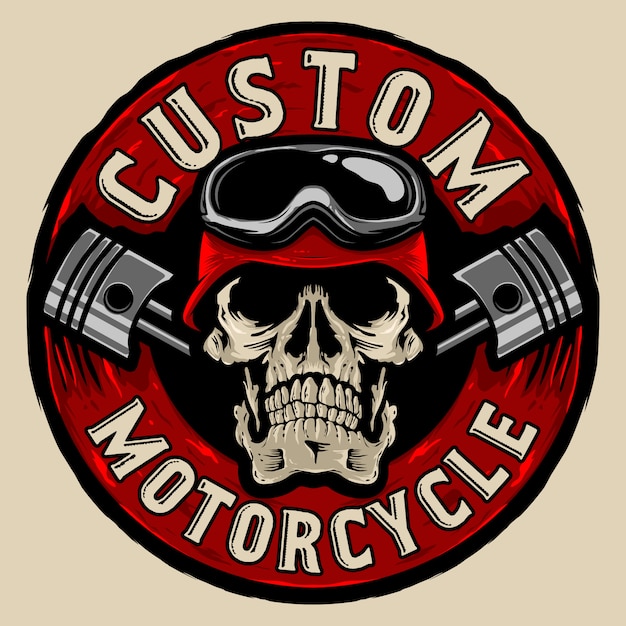 Menacing Skull Emblem of a Custom Motorcycle Club | Jiffy Designs