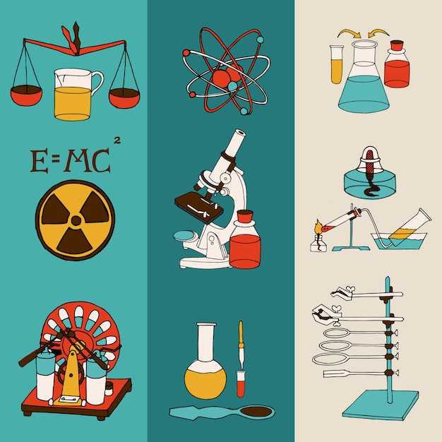 Diverse Scientific Symbols and Laboratory Equipment Collection | Jiffy ...