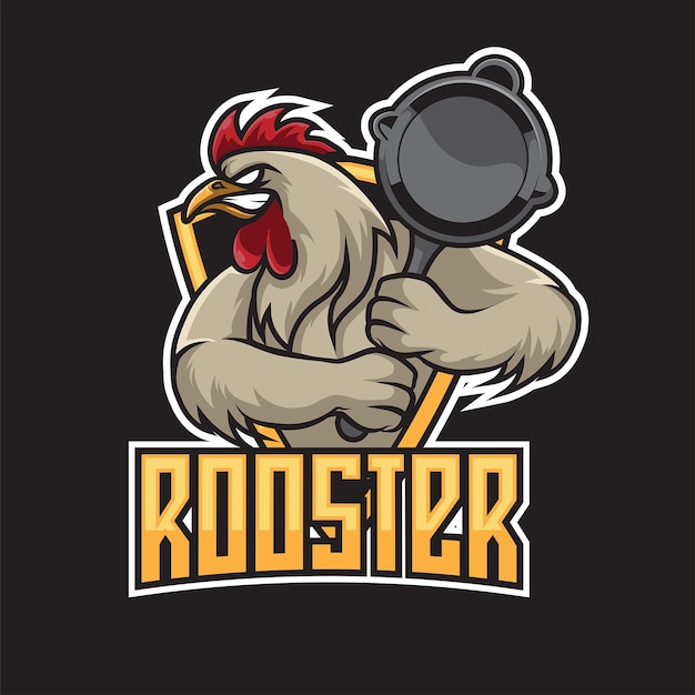 Powerful Rooster Mascot with Microphone Logo | Jiffy Designs