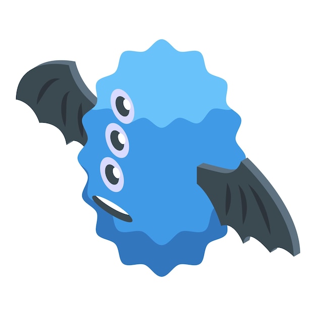 Whimsical Blue Bat-Winged Creature Illustration | Jiffy Designs