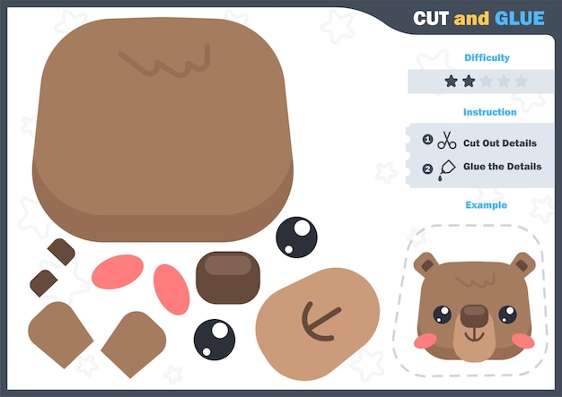 Adorable Bear-Themed Cut and Glue Craft Project | Jiffy Designs