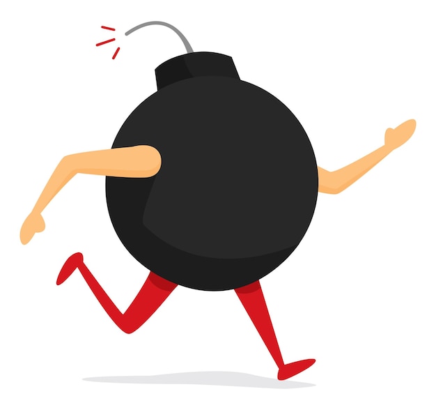 Mischievous Dynamite Bomb Cartoon Character Running Away | Jiffy Designs