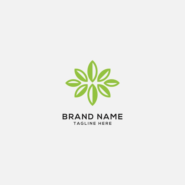 Minimalist Green Floral Logo with Brand Name Tagline | Jiffy Designs