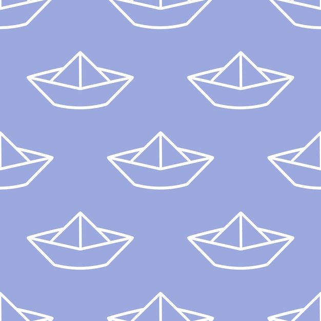 Charming Paper Boat Pattern in Soft Blue Tones | Jiffy Designs