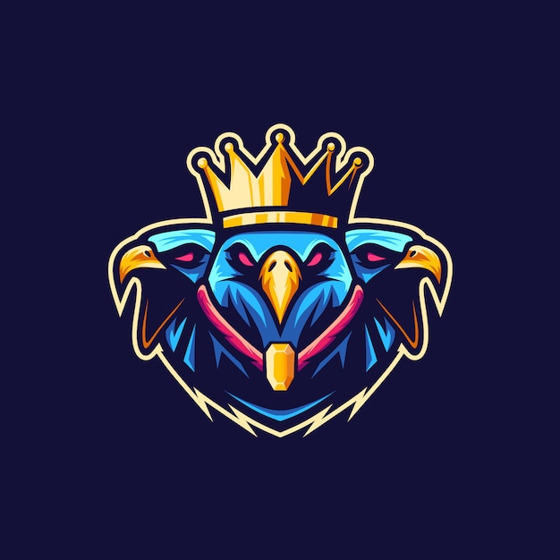 Majestic Crowned Raven Emblem with Vibrant Colors | Jiffy Designs