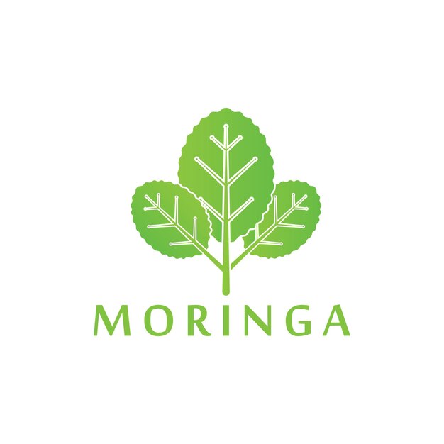 Vibrant Moringa Leaf Emblem with Lush Green Foliage | Jiffy Designs