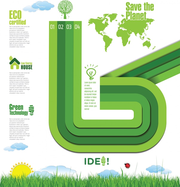 Vibrant Eco-Friendly Infographic with Green Energy Concept Design ...
