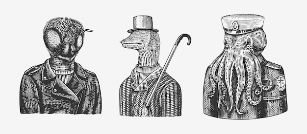 Anthropomorphic Animal Characters in Vintage Attire | Jiffy Designs