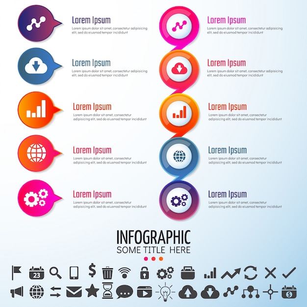 Vibrant Infographic Icons with Descriptive Text Blocks | Jiffy Designs