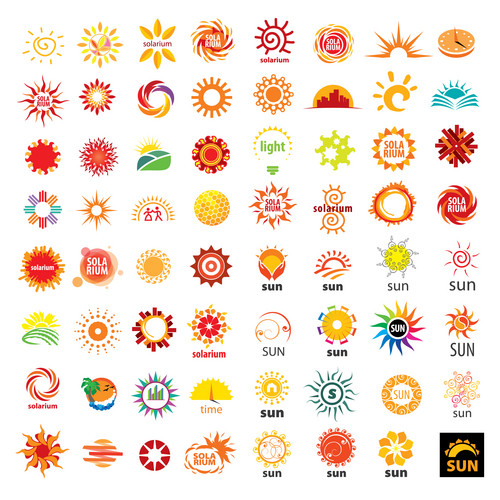 Big Set Of Vector Logos Sun | Jiffy Designs