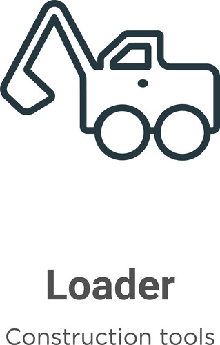 Loader Outline Vector Icon. Thin Line Black Loader Icon, Flat Vector ...