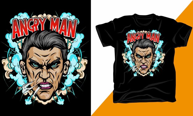 Ferocious Facial Expression of Angry Man in Retro Comic Style | Jiffy ...
