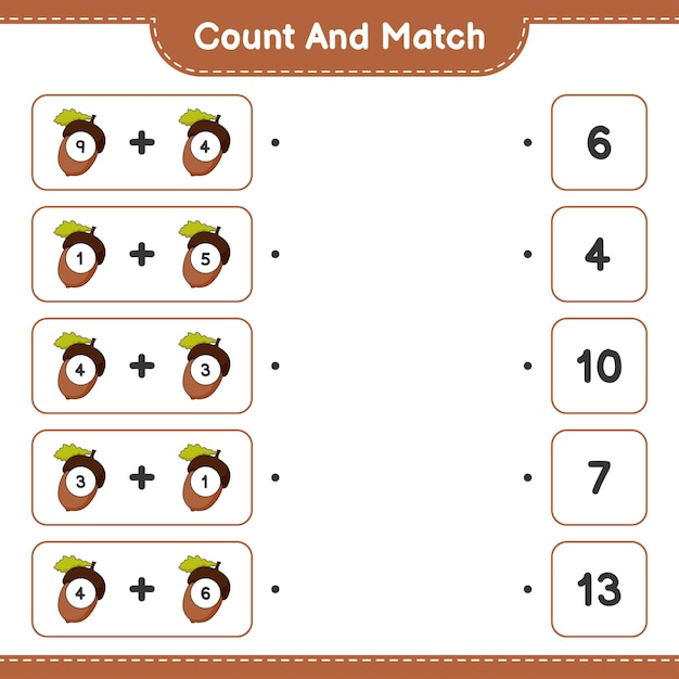 Delightful Acorn Counting and Matching Activity | Jiffy Designs