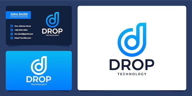 Sleek and Modern Drop Technology Logo Design | Jiffy Designs