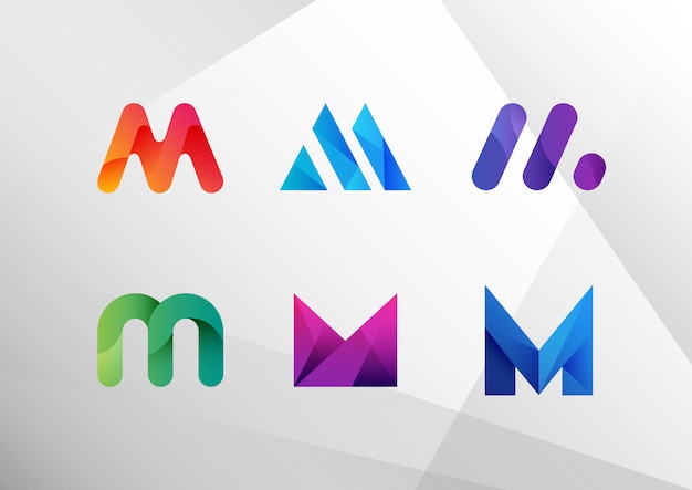 Vibrant and Geometric Letter M Symbols in Diverse Colors | Jiffy Designs