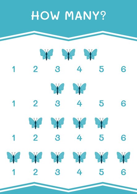 Vibrant Butterflies Counting Illustration with 'How Many?' Text | Jiffy ...