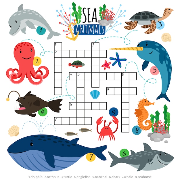Vibrant Underwater Crossword: Discover the Captivating Sea Creatures ...