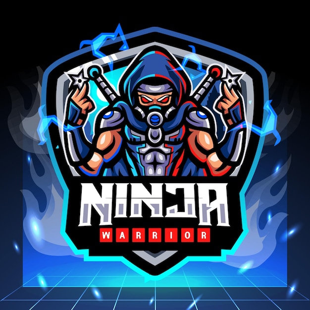 Powerful Ninja Warrior Emblem with Nunchucks | Jiffy Designs