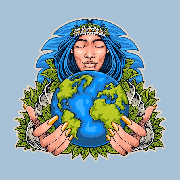 Nurturing Mother Earth: A Vibrant Illustration of Global Harmony ...