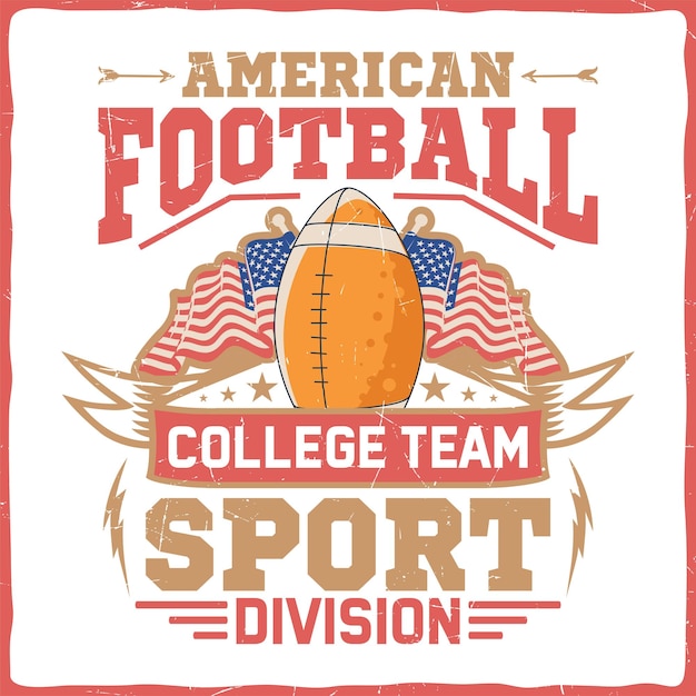 Vintage American College Football Team Sport Division Banner | Jiffy ...