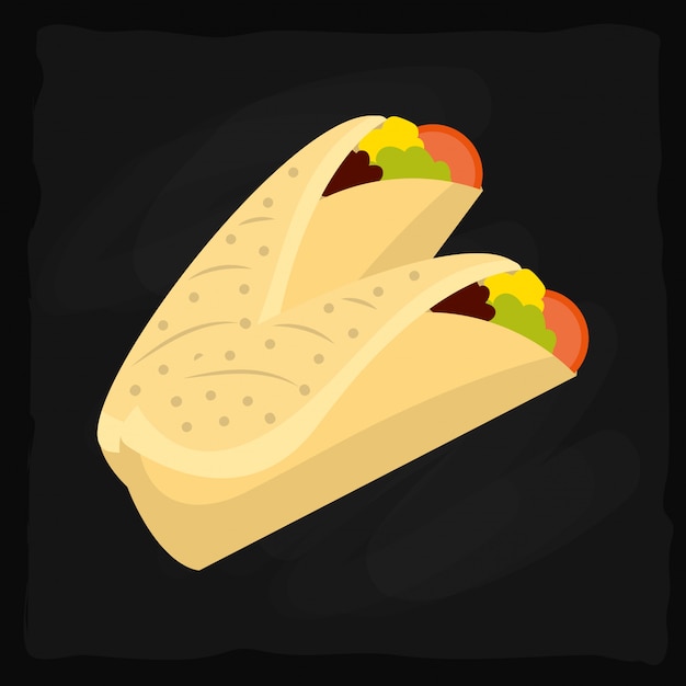 Vibrant Geometric Taco Illustration with Colorful Details | Jiffy Designs