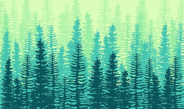 Serene Evergreen Forest Landscape in Vibrant Shades of Green | Jiffy ...