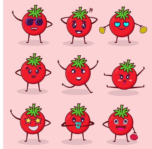 Playful Tomato Characters in Vibrant Cartoon Art Style | Jiffy Designs