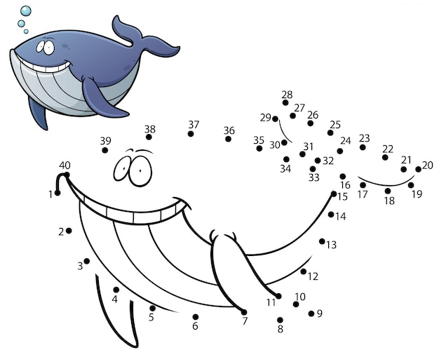 Cheerful Whale Dot-to-Dot Puzzle for Kids | Jiffy Designs