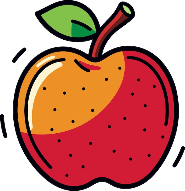Vibrant Polka Dot Apple Illustration | Jiffy Designs