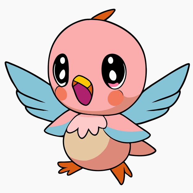 Adorable Cartoon Bird Soaring with Joy | Jiffy Designs