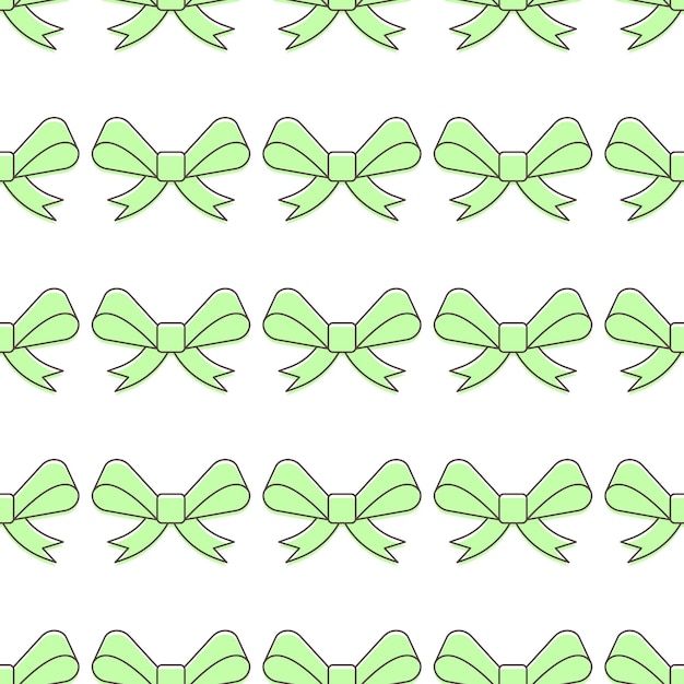 Vibrant Green Bow Pattern with Repeating Decorative Shapes | Jiffy Designs