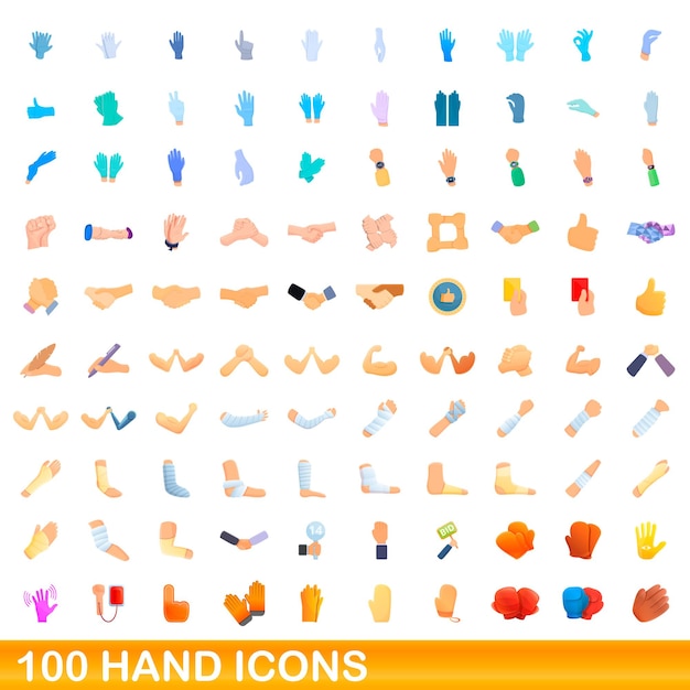 Vibrant Collection of 100 Diverse Hand-Drawn Icons | Jiffy Designs