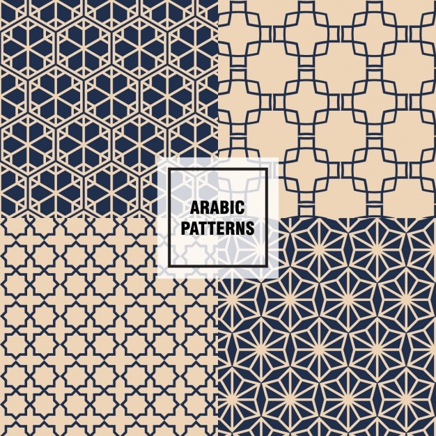 Intricate Arabic Pattern Motifs in Navy and Beige Tones | Jiffy Designs