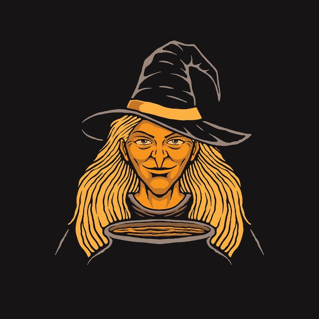 Enchanting Witch with Flowing Golden Hair and Pointed Hat | Jiffy Designs