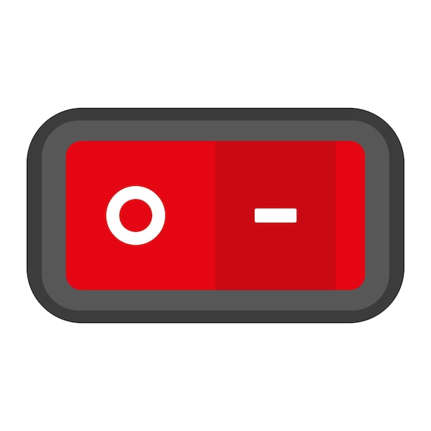 Minimalist Red and Gray Power Switch Icon | Jiffy Designs