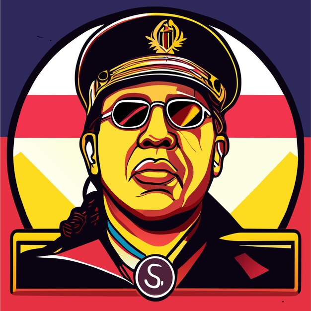 Vibrant Portrait of Authoritarian Leader in Uniform | Jiffy Designs