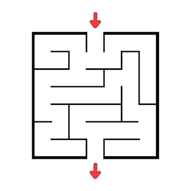 Intricate Black Maze with Directional Arrows | Jiffy Designs