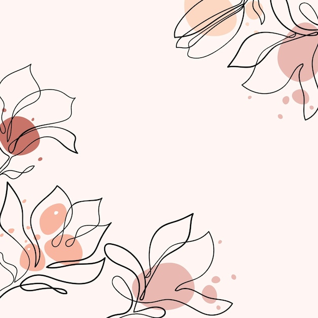 Elegant Floral Outline Illustration with Earthy Pink Tones | Jiffy Designs