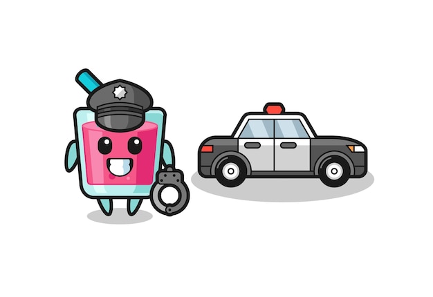 Cheerful Police Officer Mascot and Patrol Car Illustration | Jiffy Designs