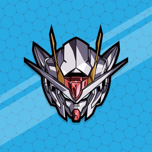 Striking Mecha Helmet: A Futuristic Emblem of Power | Jiffy Designs
