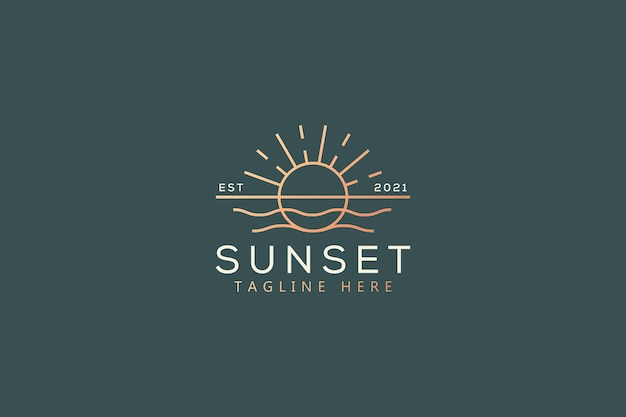 Majestic Sunset Emblem with Radiant Sun | Jiffy Designs